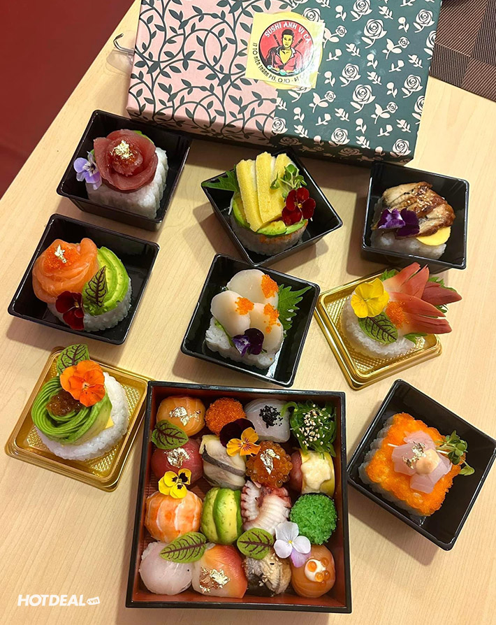 Sushi Anh Vi Cá - Combo Sushi/ Sashimi + Nước Cho 1-2 Người